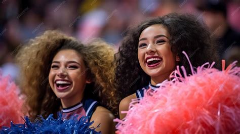 Premium Photo Generative Ai With Cheerleaders Wearing Pom Poms