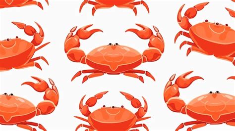 Seamless Crab Pattern For Seafood Concept Premium Ai Generated Vector