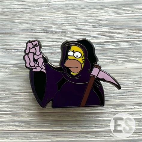 Flawed Grim Reaper Homer Simpson Hard Enamel Pin Badge The Simpsons