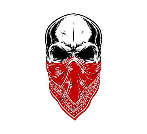 Skull Bandana Svg Png Graphic Hand Drawn Skull Illustration