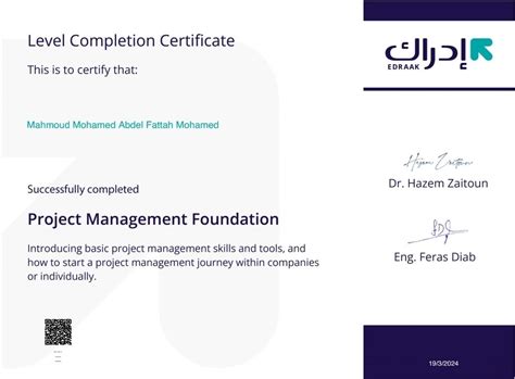 Mahmmoud Mohammed On Linkedin Finally The Course Of Project Management Foundation Skills On