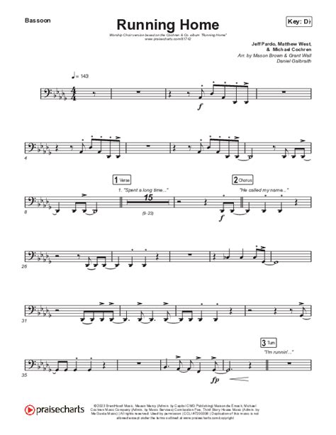 Running Home Worship Choirsab Bassoon Sheet Music Pdf Cochren And Co Arr Mason Brown