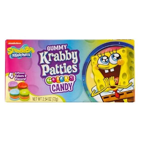 Sponge Bob Square Pants Gummy Krabby Patties Colors Candy 254 Oz 12
