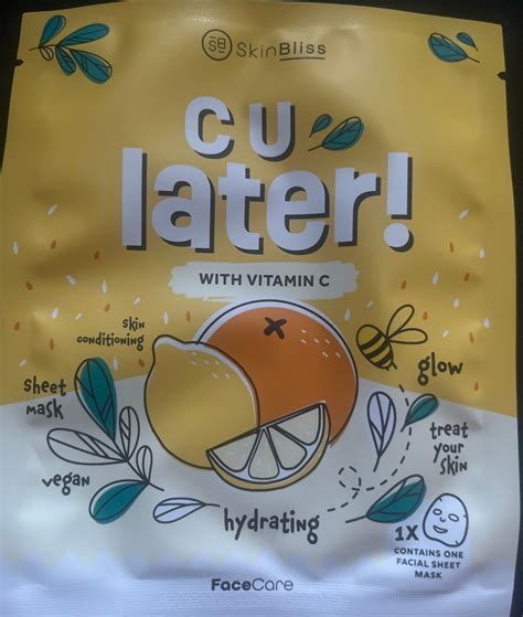 Action Sheet Mask C U Later With Vitamin C Ingredients Explained