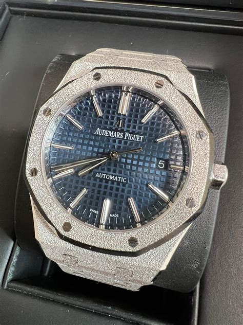 Audemars Piguet Royal Oak 41mm Frosted Blue Dial White Gold Watch