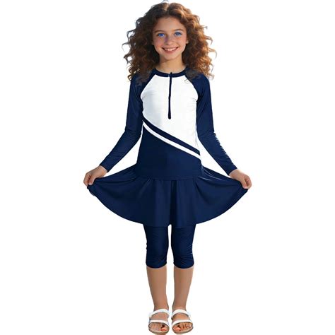 Hellosay Swimsuits For Teen Girls 2 Piece With Swim Cap Quarter Zip