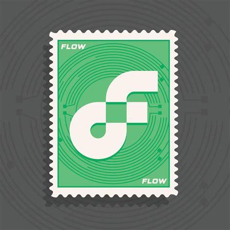 Flow Flow Cryptocurrency Logo Stamp Concept Vector Illustration