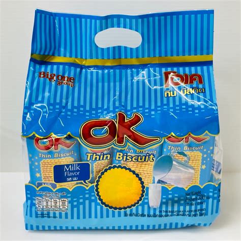 Ok โอเค Thin Biscuit ทินบิสกิต ขนมปัง แผ่นบางกรอบ 6รส 25g X 12ซอง