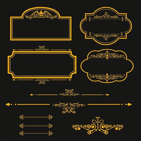 Premium Vector Border Design Elements Yellow Classical Style