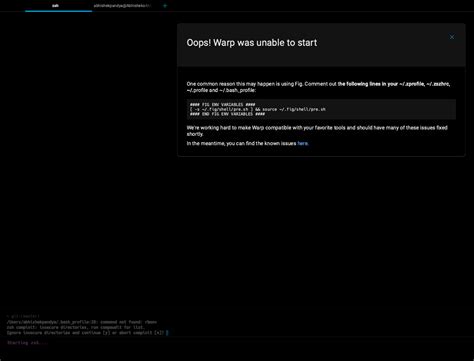 Core Ohmyzsh Fails To Start Up · Issue 198 · Warpdotdevwarp · Github