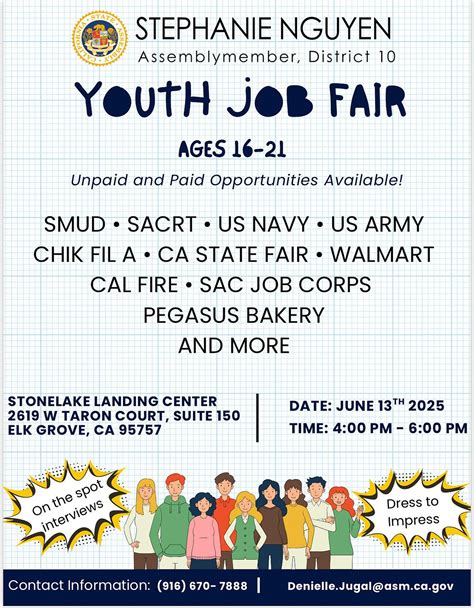 Assemblymember Stephanie Nguyen Our Annual Youth Job Fair For Youth