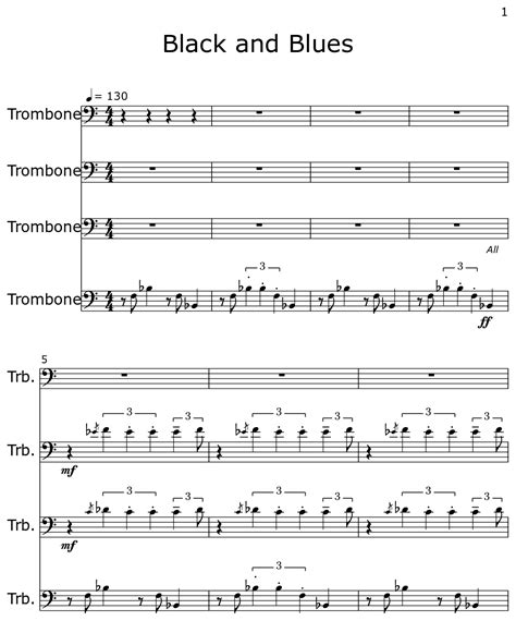 Black And Blues Sheet Music For Trombone