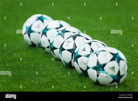 Piraeus Greece October 31 2017 Champions League Football Balls In