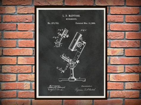 1883 Microscope Patent Print Microscope Poster Hospital Decor Doctors