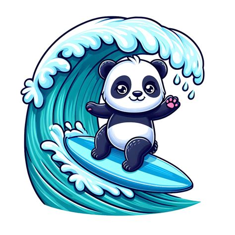 Download Ai Generated Surfing Panda Royalty Free Stock Illustration Image Pixabay