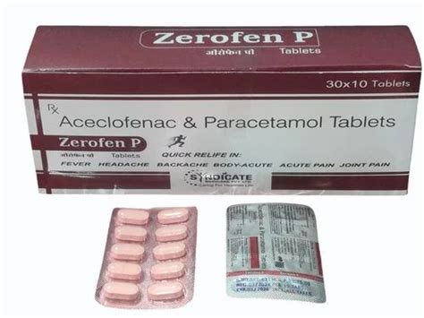 Zerofen P Aceclofenac Peracetamol Tablet At ₹ 2250box Aceclofenac