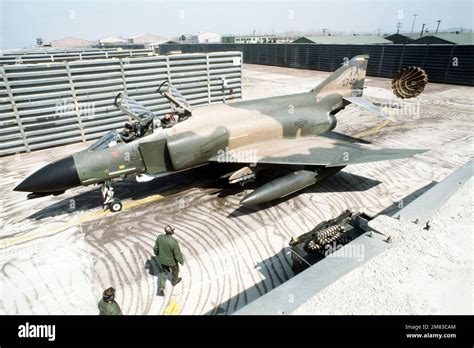 A 924th Tactical Fighter Wing F 4d Phantom Ii Aircraft Trails Its Drag