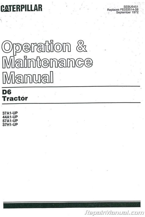 Caterpillar D6 D6b Crawler Operators Manual