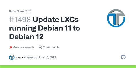 Update Lxcs Running Debian 11 To Debian 12 · Tteck Proxmox · Discussion