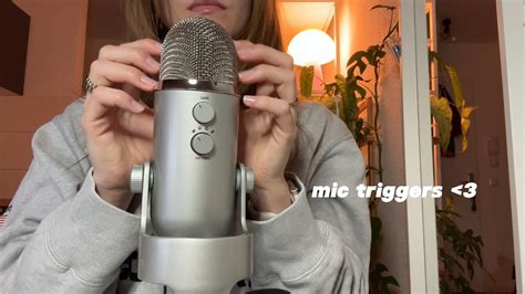 ASMR | Mic triggers + upclose whispers | (scratching, brushing, tape on the mic, tapping) - YouTube