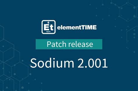 Sodium Patch 2001 All The Small Things Elementtime