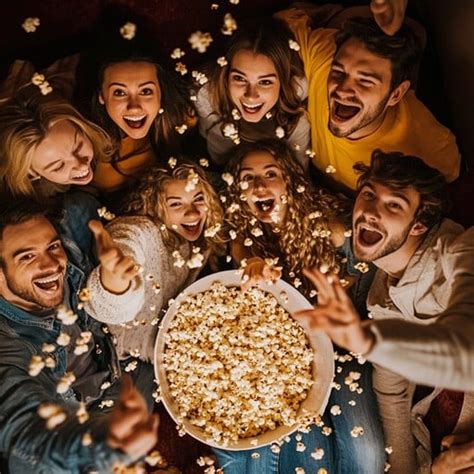 Free Joyful Popcorn Party Image Friends Popcorn Party Download At