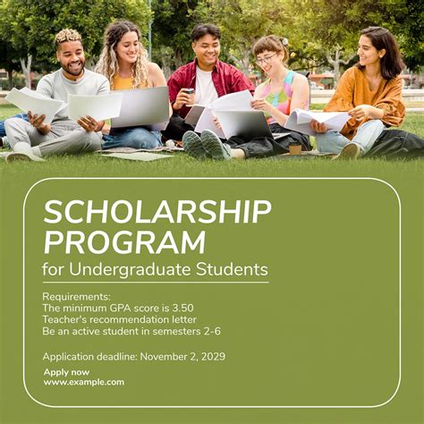 Scholarship Program Instagram Post Template Premium Editable