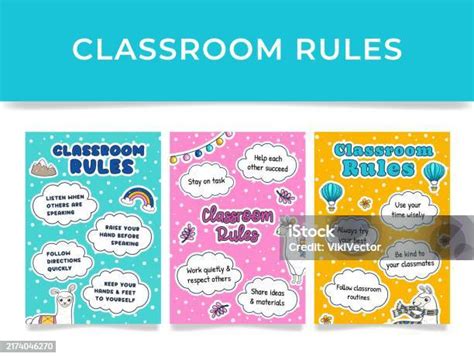 A Colorful Classroom Rules Banner Designed To Encourage Positive