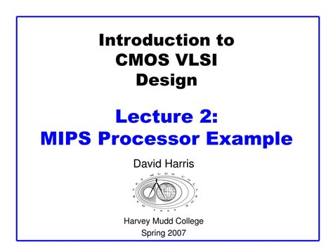 Ppt Introduction To Cmos Vlsi Design Lecture 2 Mips Processor