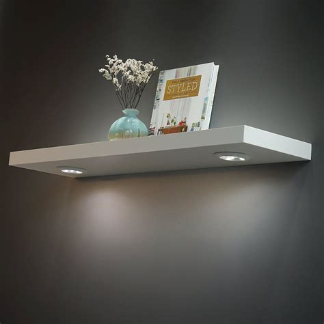 White Floating Wall Shelves With Lights At Ana Means Blog