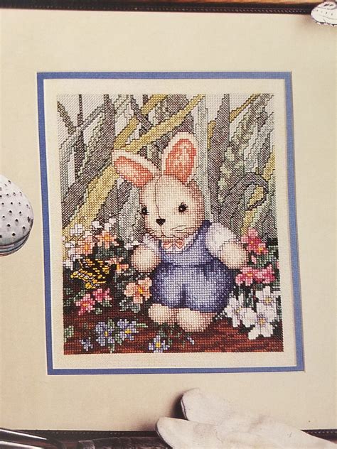 Counted Cross Stitch Pattern Blue Bunny Rabbit Design Super Cute Etsy