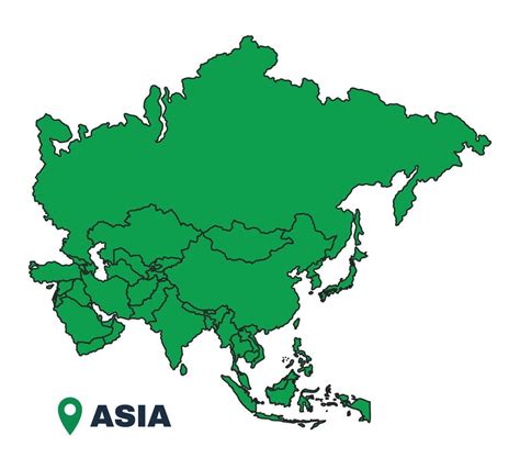 Asia Simple Flat Illustration Map 56394026 Vector Art At Vecteezy