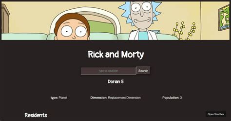Rickandmortyapi Codesandbox