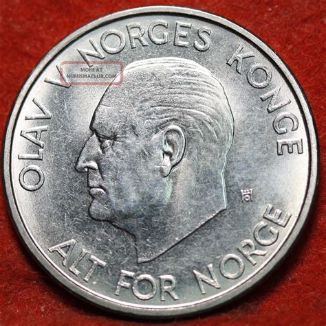 Uncirculated 1963 Norway 5 Kroner Foreign Coin S H