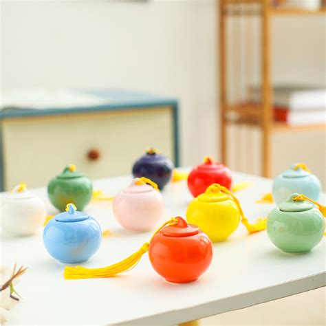 Xssm Tea Container Fringe Design Leak Proof Mini Seal Lid Tea Canisters For Tea Coffee Herb