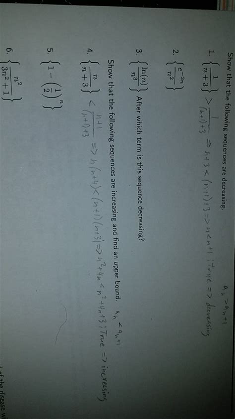Solved Show That The Following Sequences Are Decreasing N Chegg