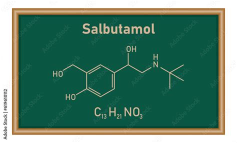Chemical Structure Of Salbutamol Or Albuterol C13h21no3 Chemical