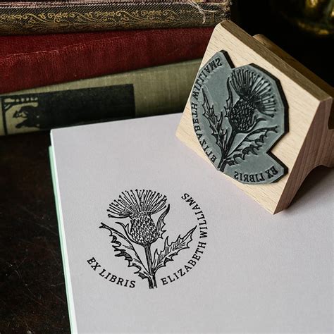 Personalised Botanical Ex Libris Stamp