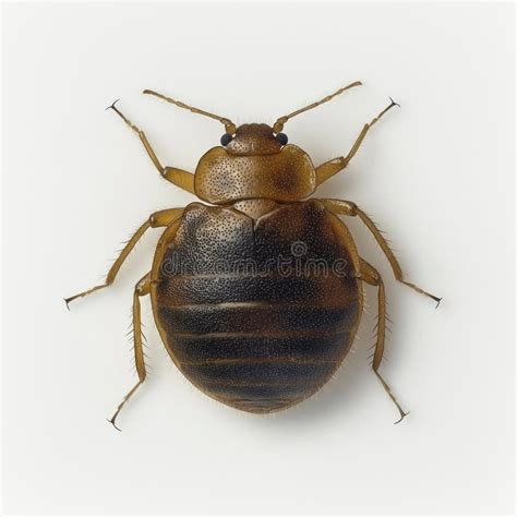 Bed Bug Meticulously Navigates Across A Flat Surface Its Small Round Body Glistening As It