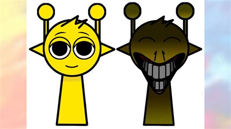 How To Draw Yellow Simon Normal Vs Horror Incredibox Sprunki Youtube
