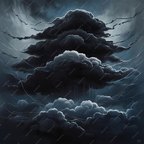 Ominous Skies Illustration Of Black Dark Clouds Premium Ai Generated