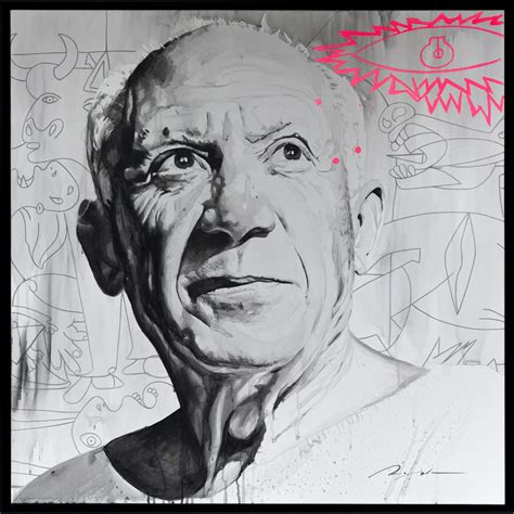 Careful Picasso Is Around Acrílico Y Rotulador Sobre Lienzo De