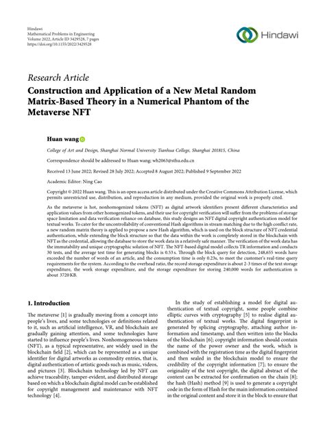 Pdf Construction And Application Of A New Metal Random Matrix Based
