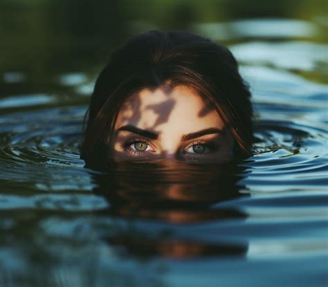 Premium Ai Image The Girl The Mermaid Stuck Her Head Out Of The Water