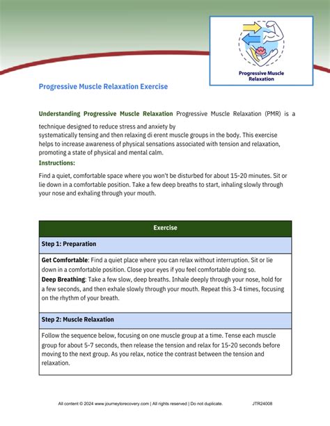 Progressive Muscle Relaxation Exercise Journey To Recovery