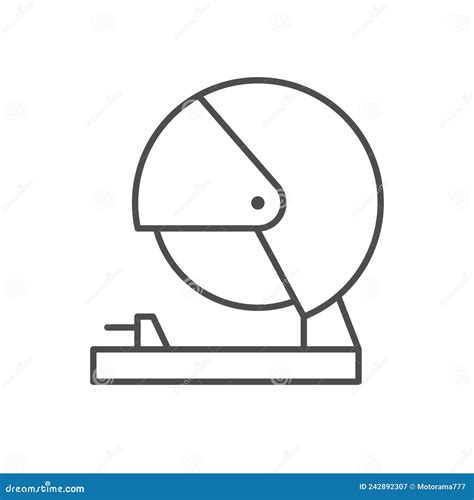 Chop Saw Line Outline Icon Stock Vector Illustration Of Respirator