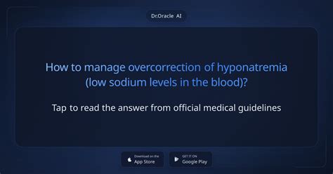 How To Manage Overcorrection Of Hyponatremia Low Sodium Levels In The