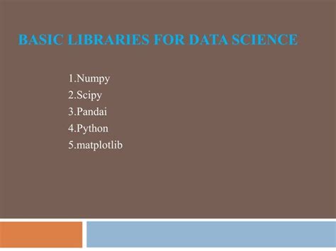 Python Libraries For Data Science Pptx Programming Languages Computing