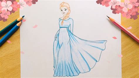 How To Draw Elsa Step By Step Queen Elsa Drawing Drawing Frozen 2 Youtube
