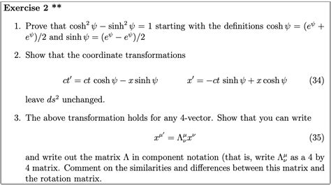 Solved Exercise 2 1 Prove That Cosh² X Sinh² 1